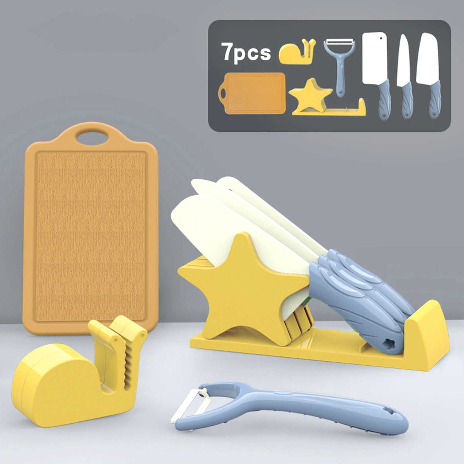 7 PC Safe Knife Kid Toddler Kitchen Set for Real Cooking, Toddler ...