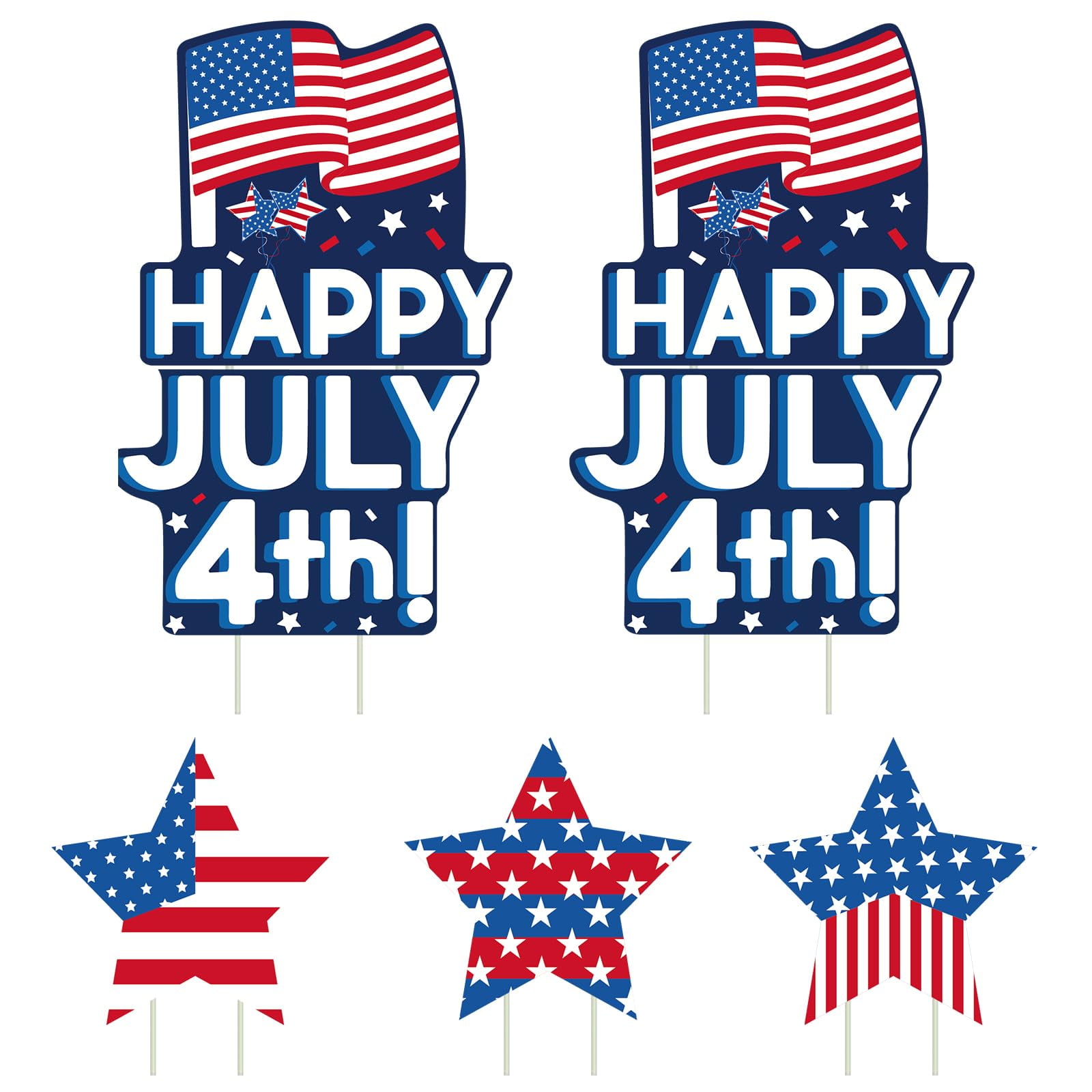 7 PCS 4th of July Yard Signs, Independence Day, Memorial Day Outdoor ...