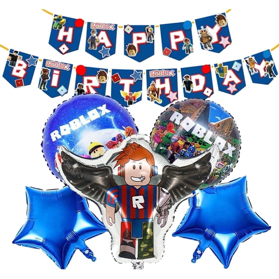 7 PCS Birthday Party Balloons Pixel Roblox Balloons Pixel Style Gamer ...