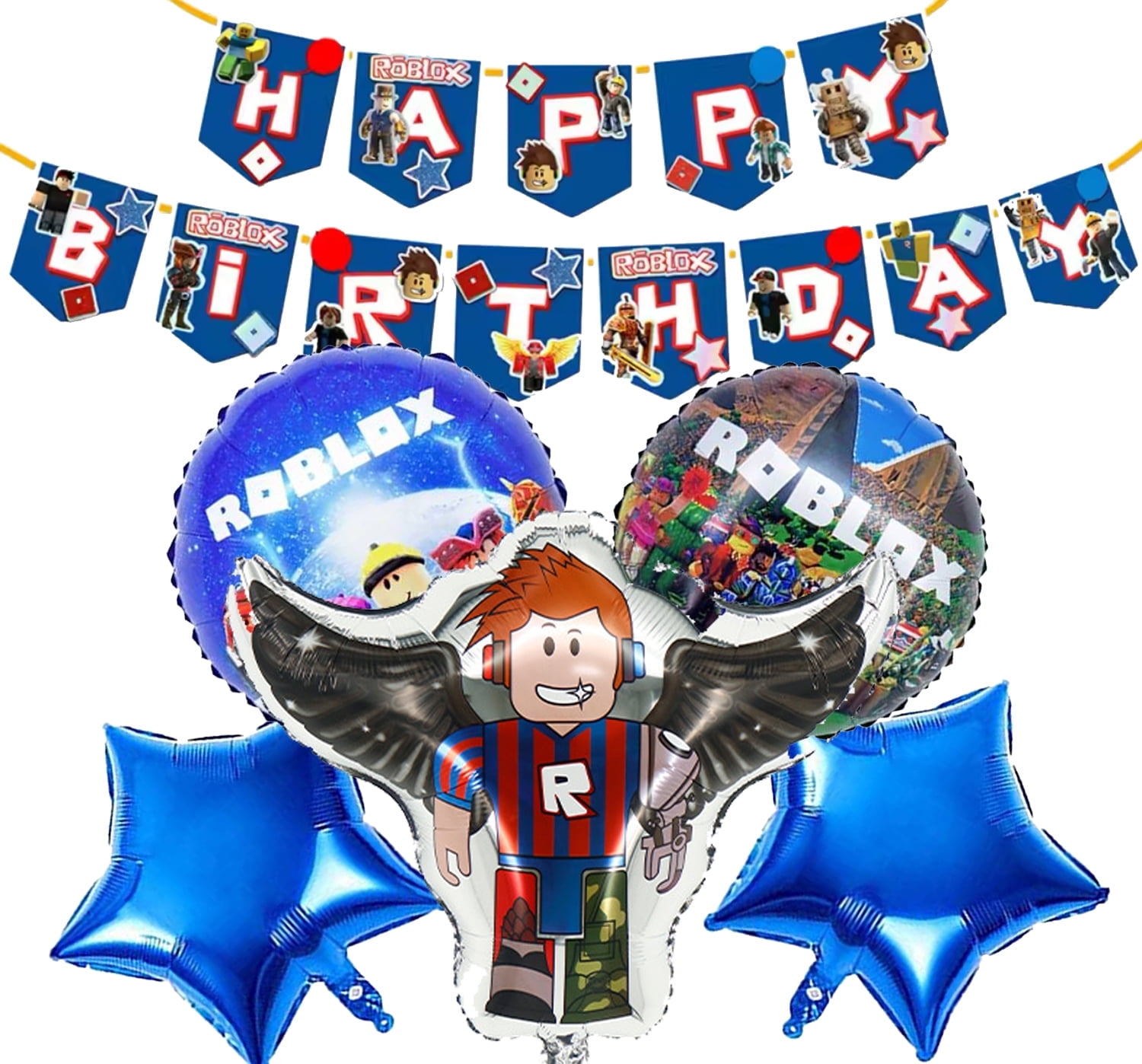 7 PCS Birthday Party Balloons Pixel Roblox Balloons Pixel Style Gamer ...