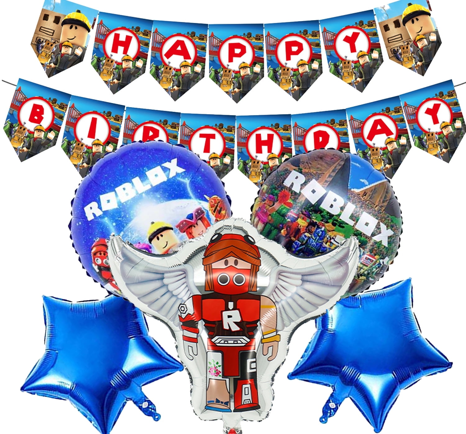 7 PCS Pixel Roblox Balloons Birthday Party Balloons Roblox Balloons ...