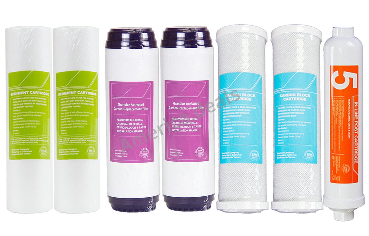 7 PCS Water Filter Replacement For 5 Stage Reverse Osmosis Water System ...