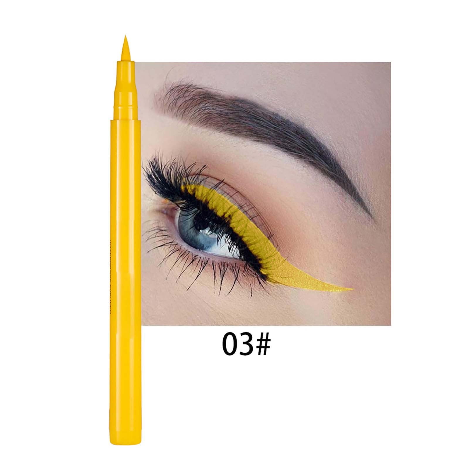 7-PCS Waterproof Eyeliner Pencil Set - Metallic & Vibrant Colors Gold ...