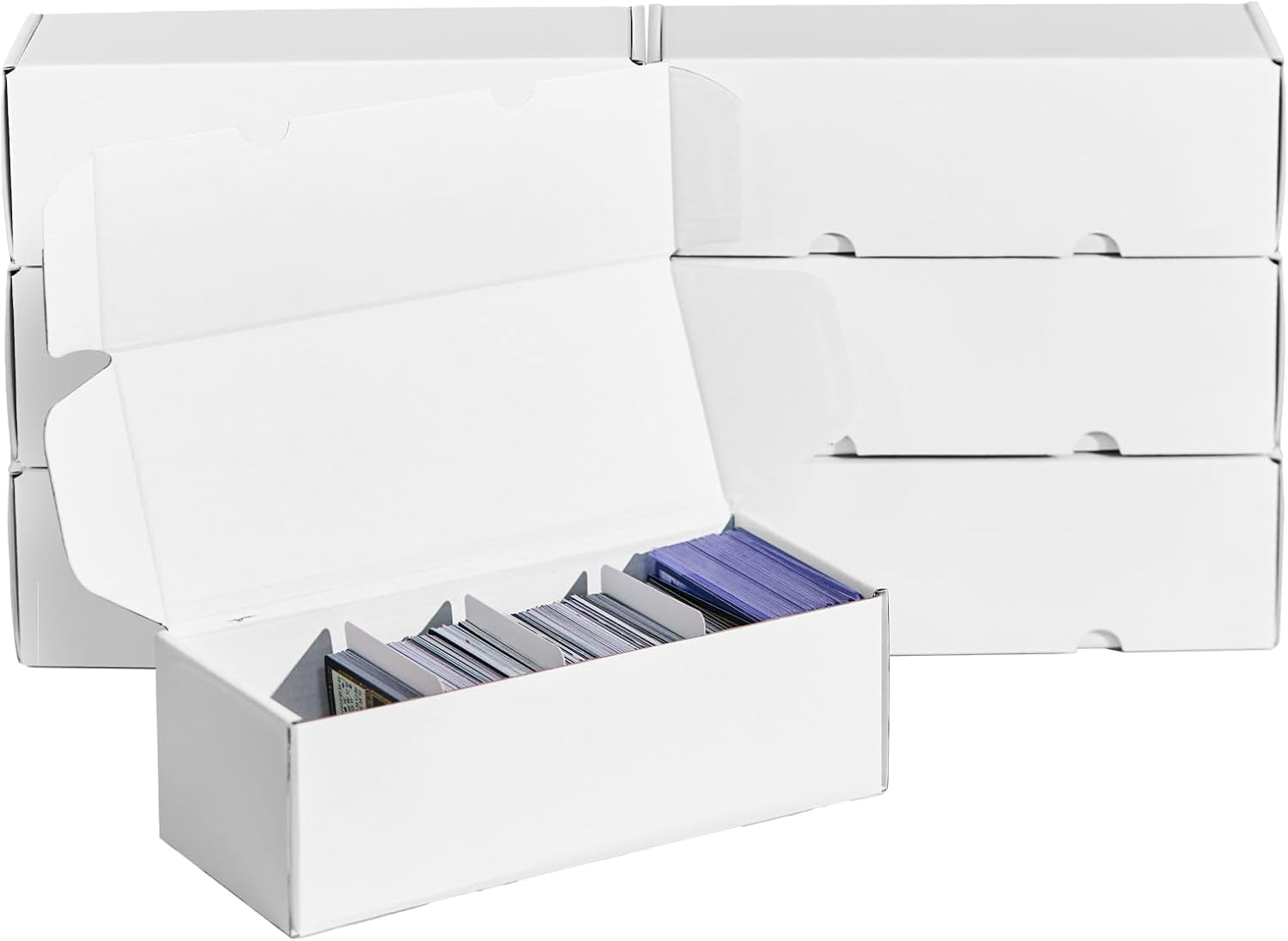 7 Pack 600 Card Storage Box Organizer with Adjustable Dividers for ...