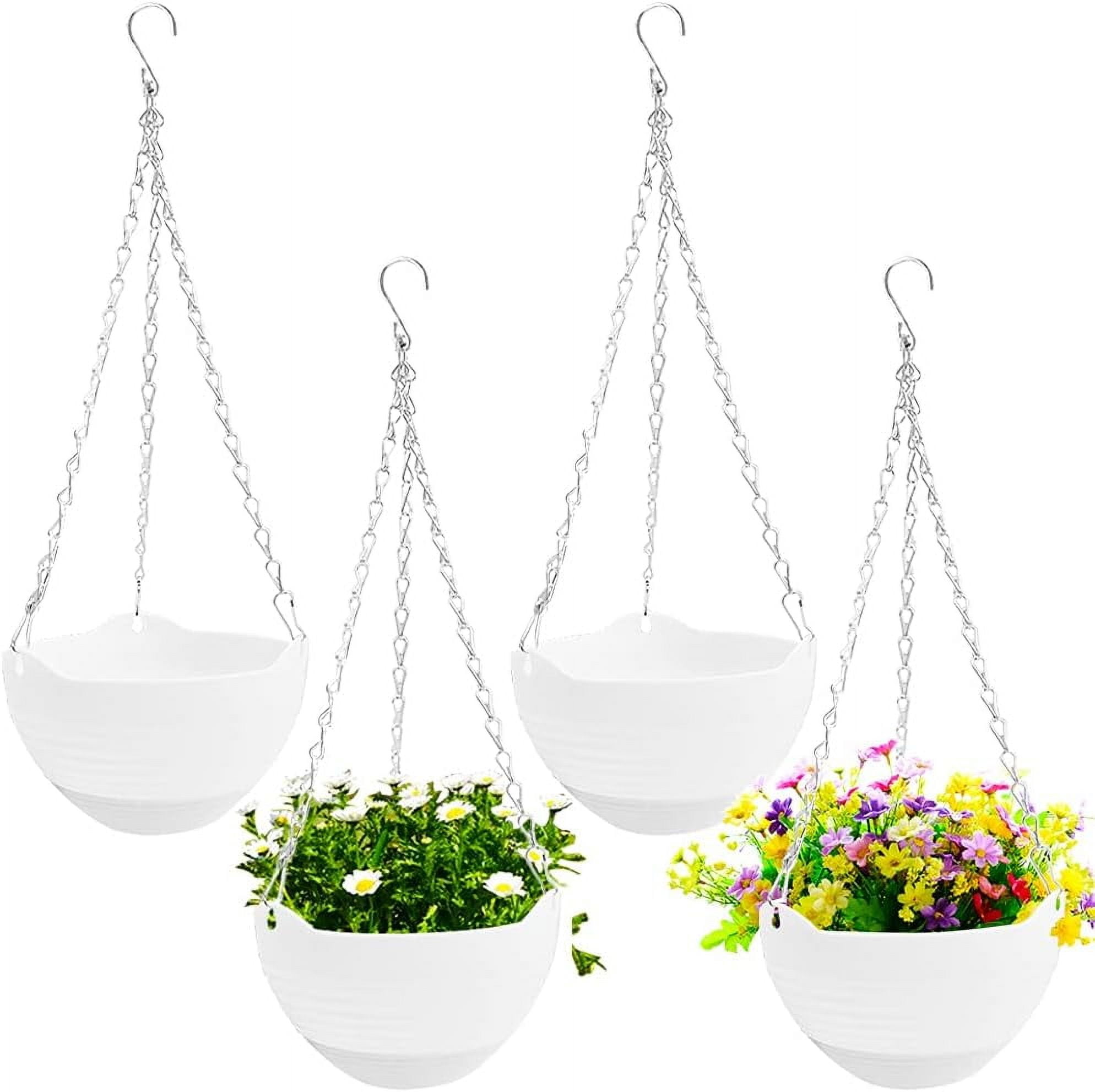7 Pack 8 Inch Plastic Self-Watering Hanging Planters,Colorful Garden ...