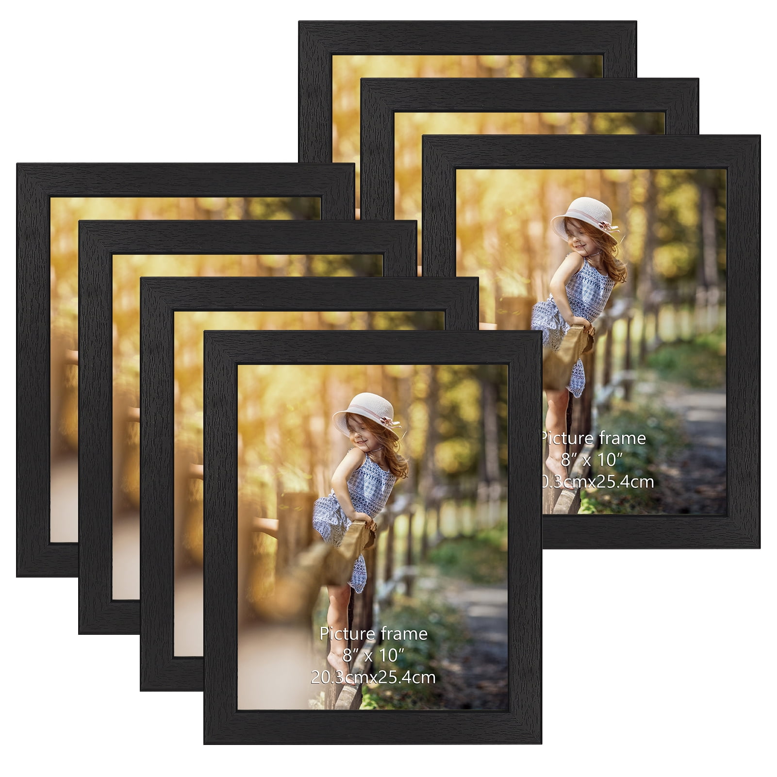 EYMPEU 7 Pack Black 8x10 Picture Frames Set for Wall Mount and Tabletop ...