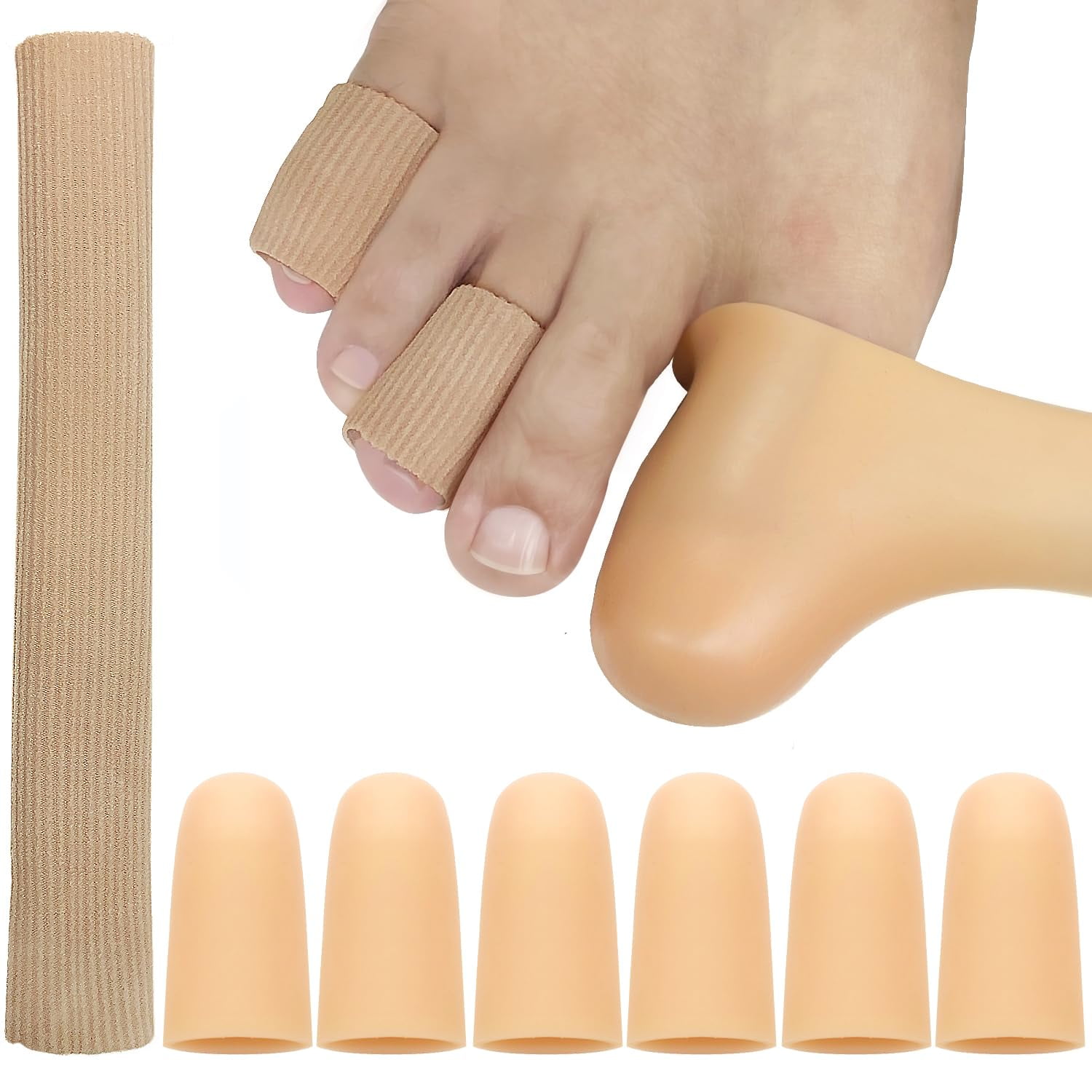 7 Pack Big Toe Protectors Women - Toe Caps and Toe Protectors, Cuttable ...