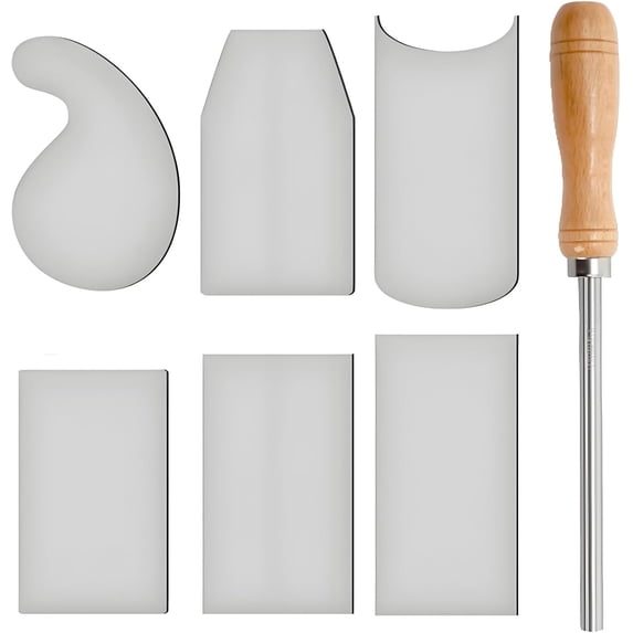 7 Pack Cabinet Scraper Burnisher Set, Multi-shaped Card Scrapers with ...