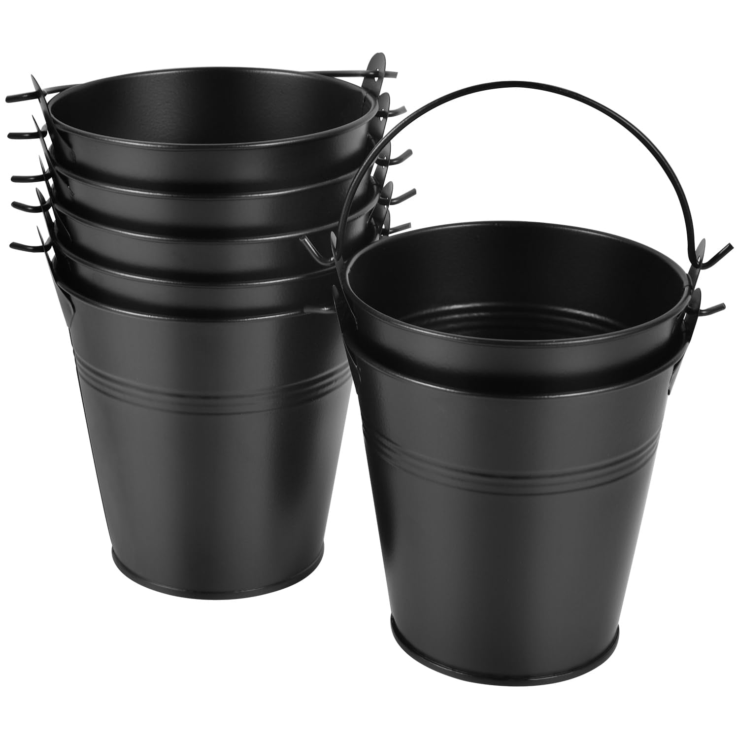 7 Pack Colorful Metal Buckets with Handle Galvanized Ice Pails for ...