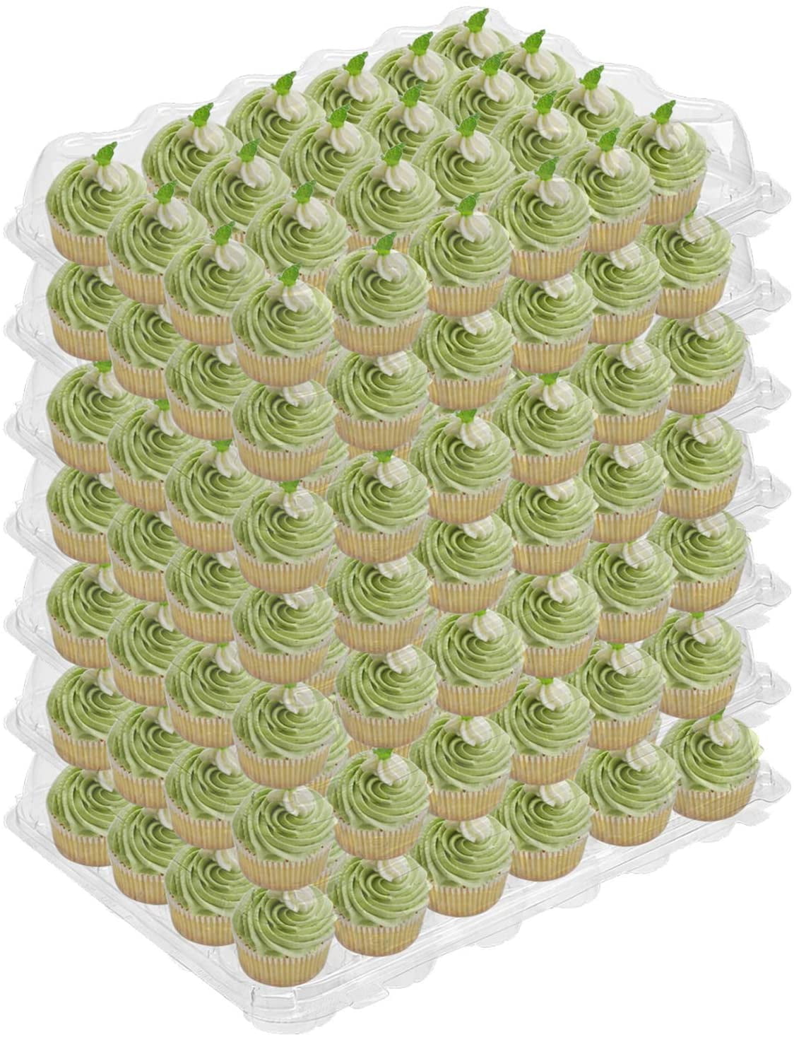 7 Pack Cupcake Containers, 24 Counts Stackable Plastic Cupcake Boxes ...