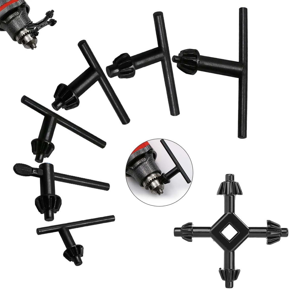 7 Pack Drill Chuck Key Set 1/4" 3/8" 1/2" 5/8" 3/4" 5/32'' 6 Sizes ...