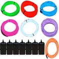 7 Pack EL Wire Neon Light Strip w/Battery Pack, 10ft DIY Flexible Neon ...