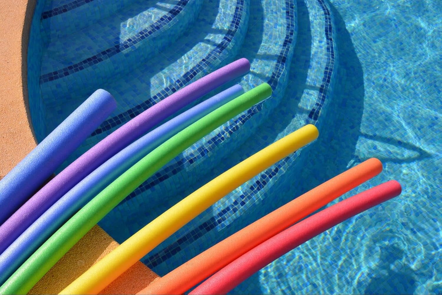 7 Pack Foam Pool Swim Noodles, Jumbo Hollow Swimming Pool Noodles ...
