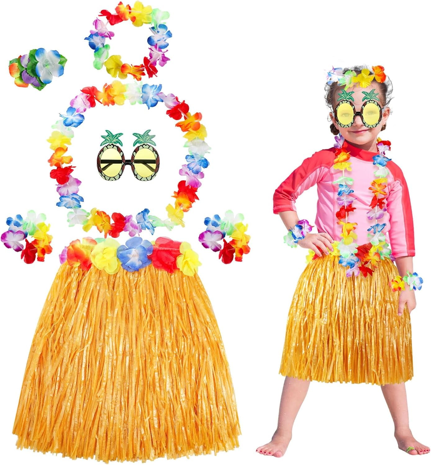 Customer reviews for 7 Pack Hula Skirt Costume Kit for Hawaii Luau ...