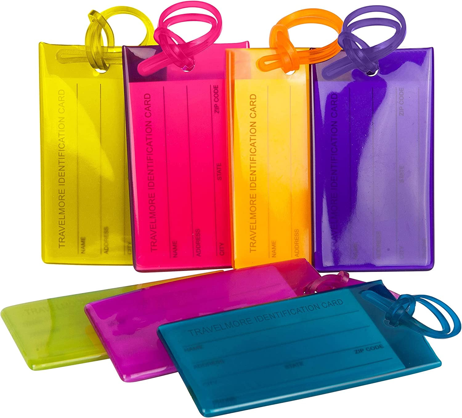 7 Pack Luggage Tags for Suitcases, Flexible Silicone Travel ID ...