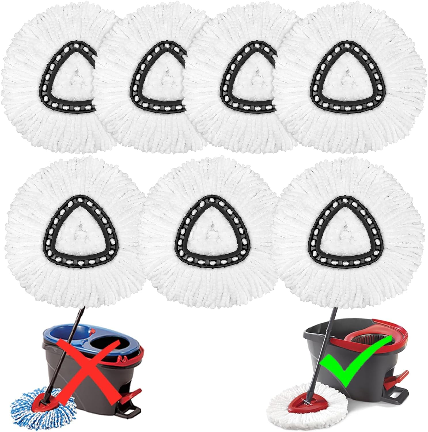 7 Pack Mop Replacement Heads Compatible with Spin Mop, Microfiber Spin ...