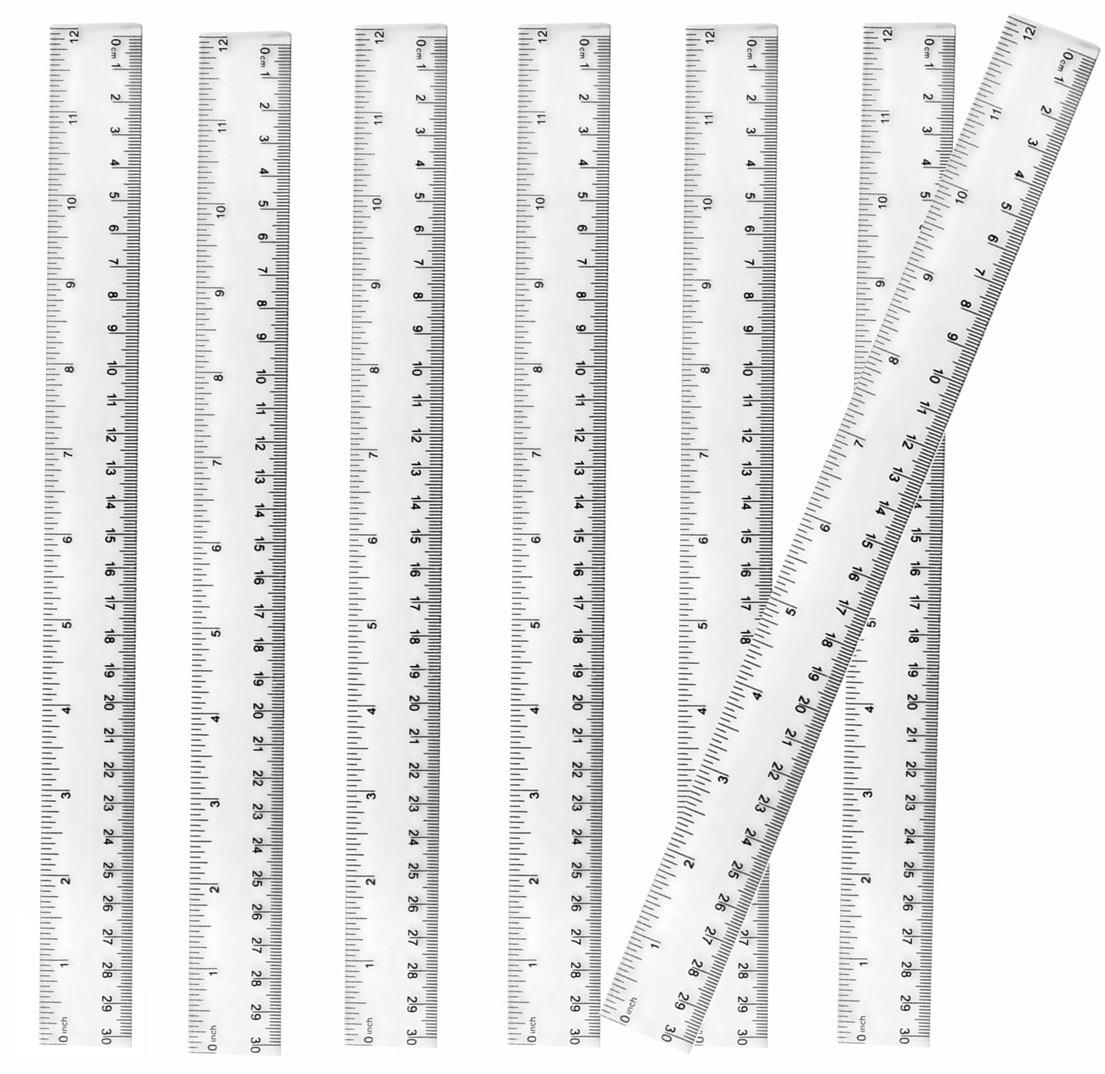 7 Pack Plastic Clear Ruler,Bexikou Straight Ruler,Clear Acrylic Ruler ...