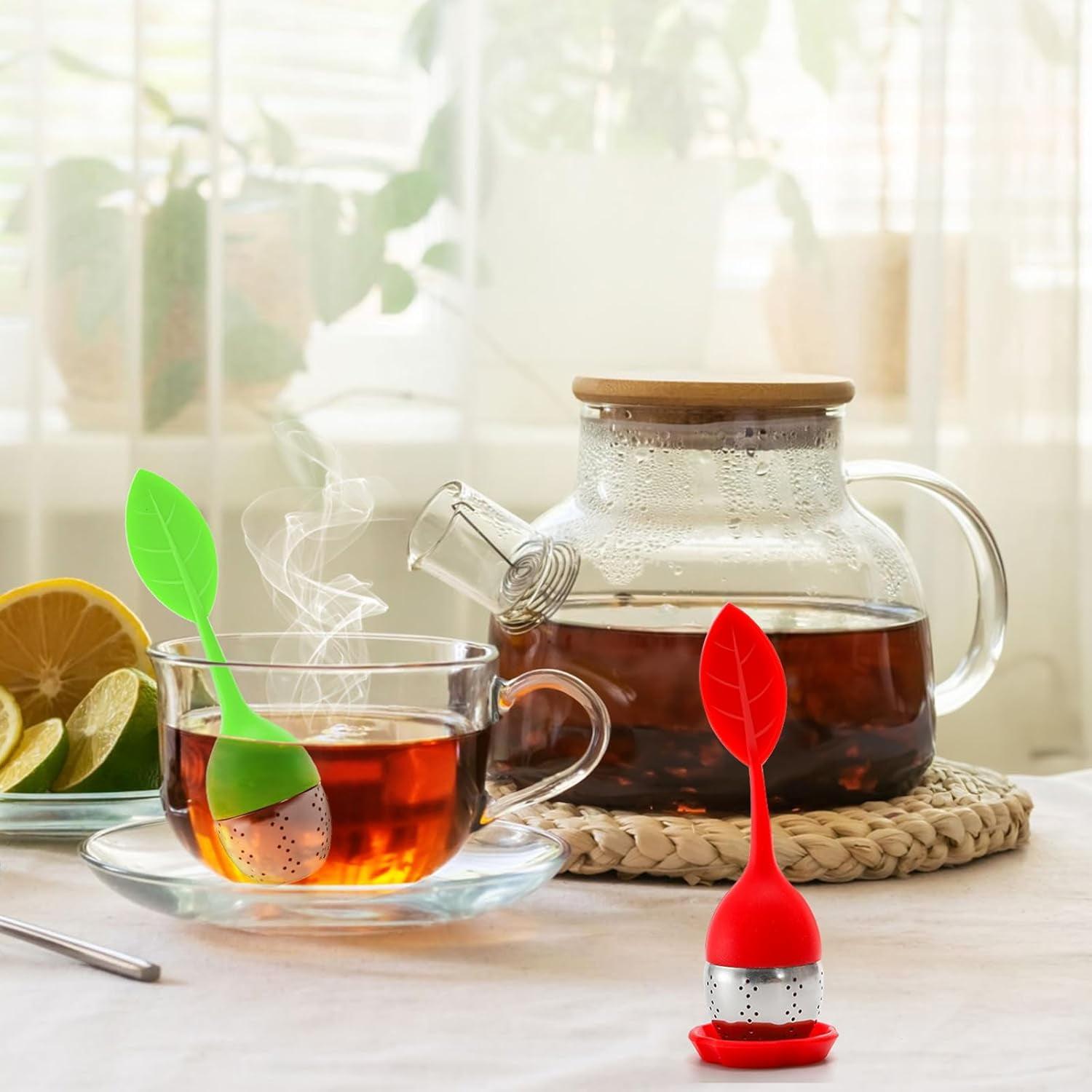 7 Pack Silicone Tea Infuser, Cute Loose Leaf Tea Steeper, Fine Mesh Tea ...