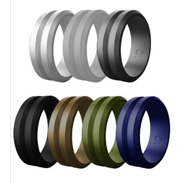 Silicone Ring for Men, Mokani 7-Pack Step Edge Sleek Design Rubber ...