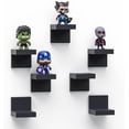 7-Pack Small Floating Shelves for Wall by RicherHouse, Plastic Black ...