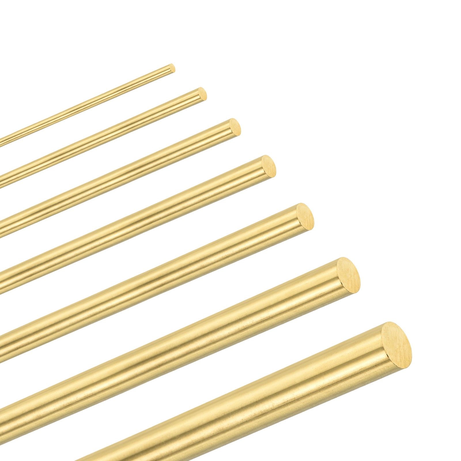 7-Pack Solid Brass Rod, 2,3,4,5,6,8,10mm Dia 100mm Long Knife Handle ...