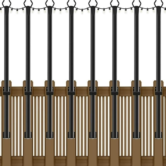 7 Pack String Light Poles,Metal Poles for Hanging Outdoor Light Strings ...