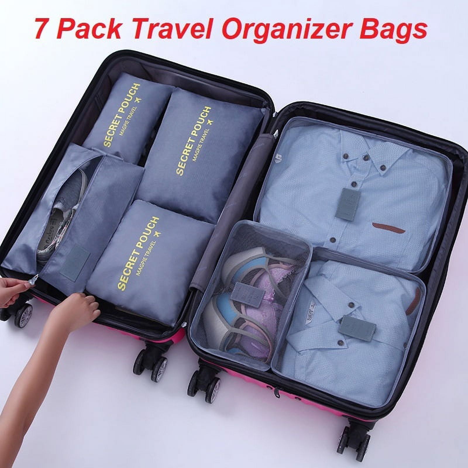 7 Pack Travel Organizer Bags, Lightweight Travel Packing Cubes Luggage ...