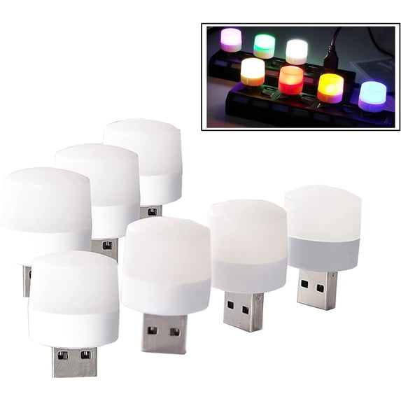 7 Pack USB Plug Mini LED Night Light Multicolor Red Yellow Blue Green ...
