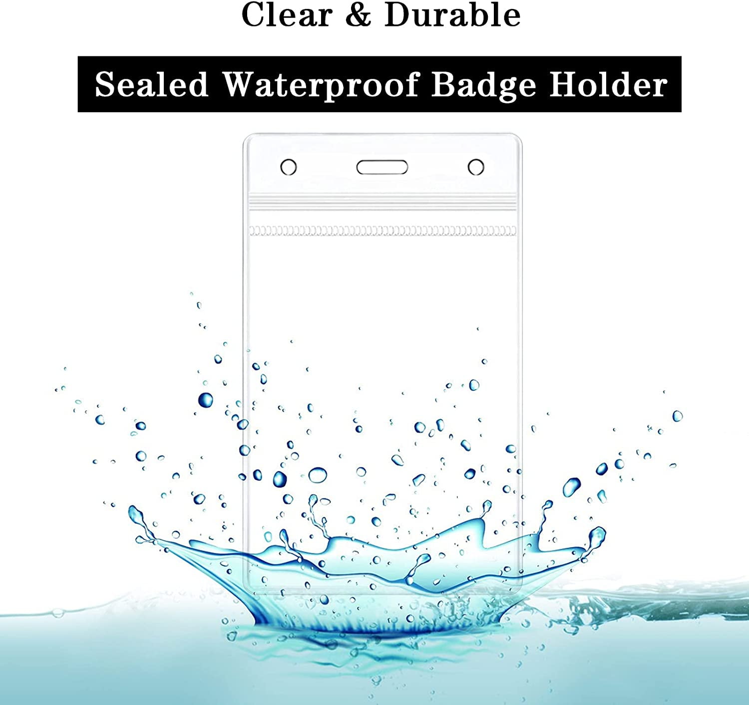 7 Pack Vertical ID Card Name Tag Badge Holder 4 x 3”, Waterproof ...