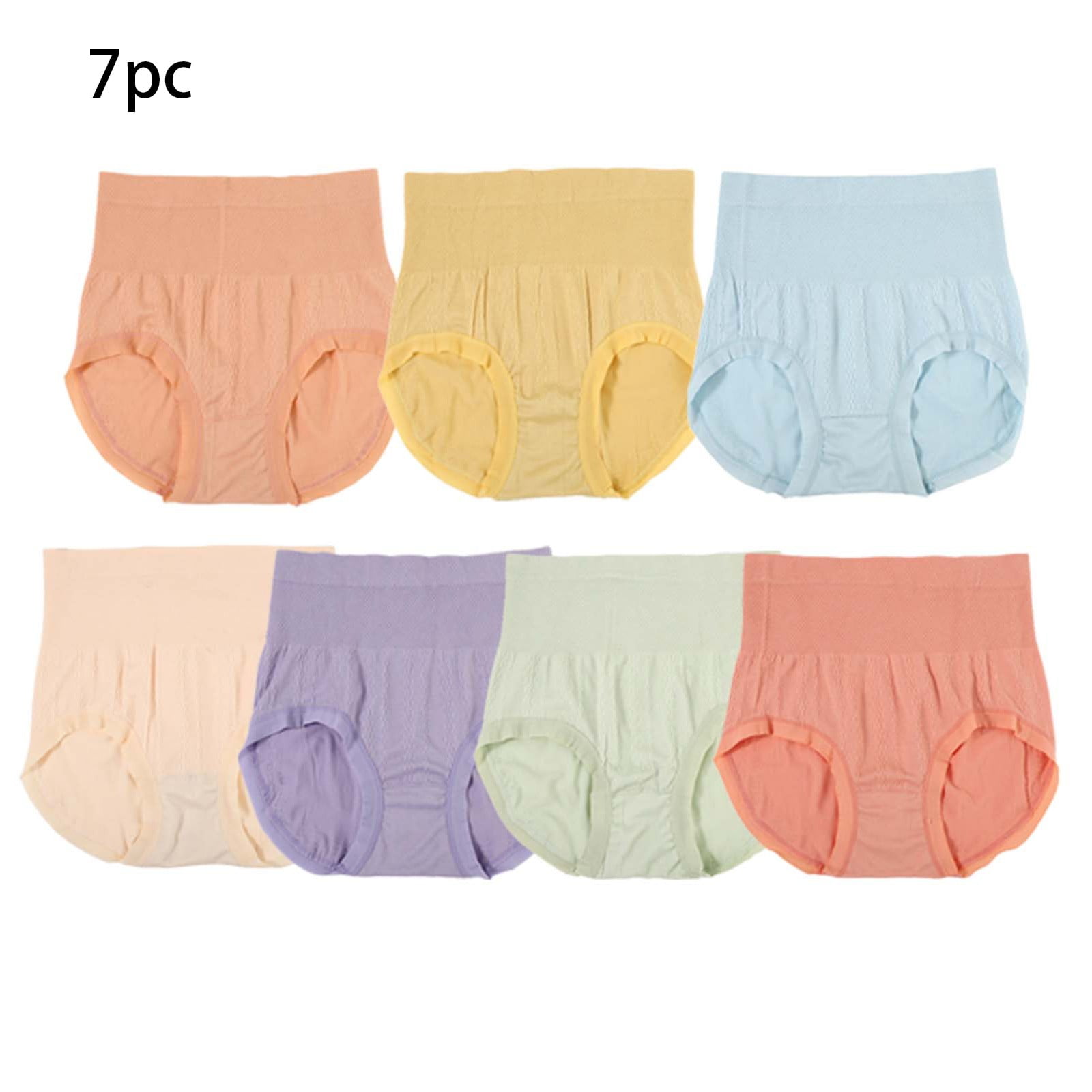 7 Pack Womens Briefs Underwear Packs Cotton Ribbed Invisible Panties ...