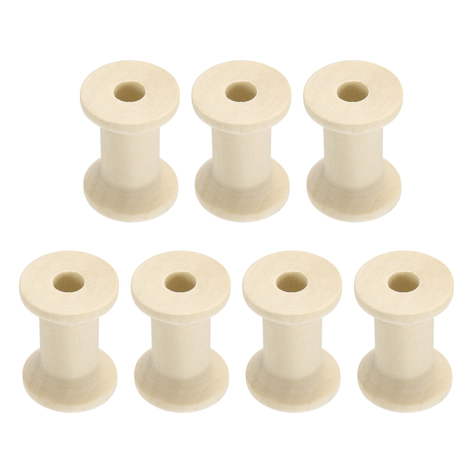 7 Pack Wooden Bobbins, 0.79" x 1.18"(WxH) Unfinished Wooden Spools Wire ...