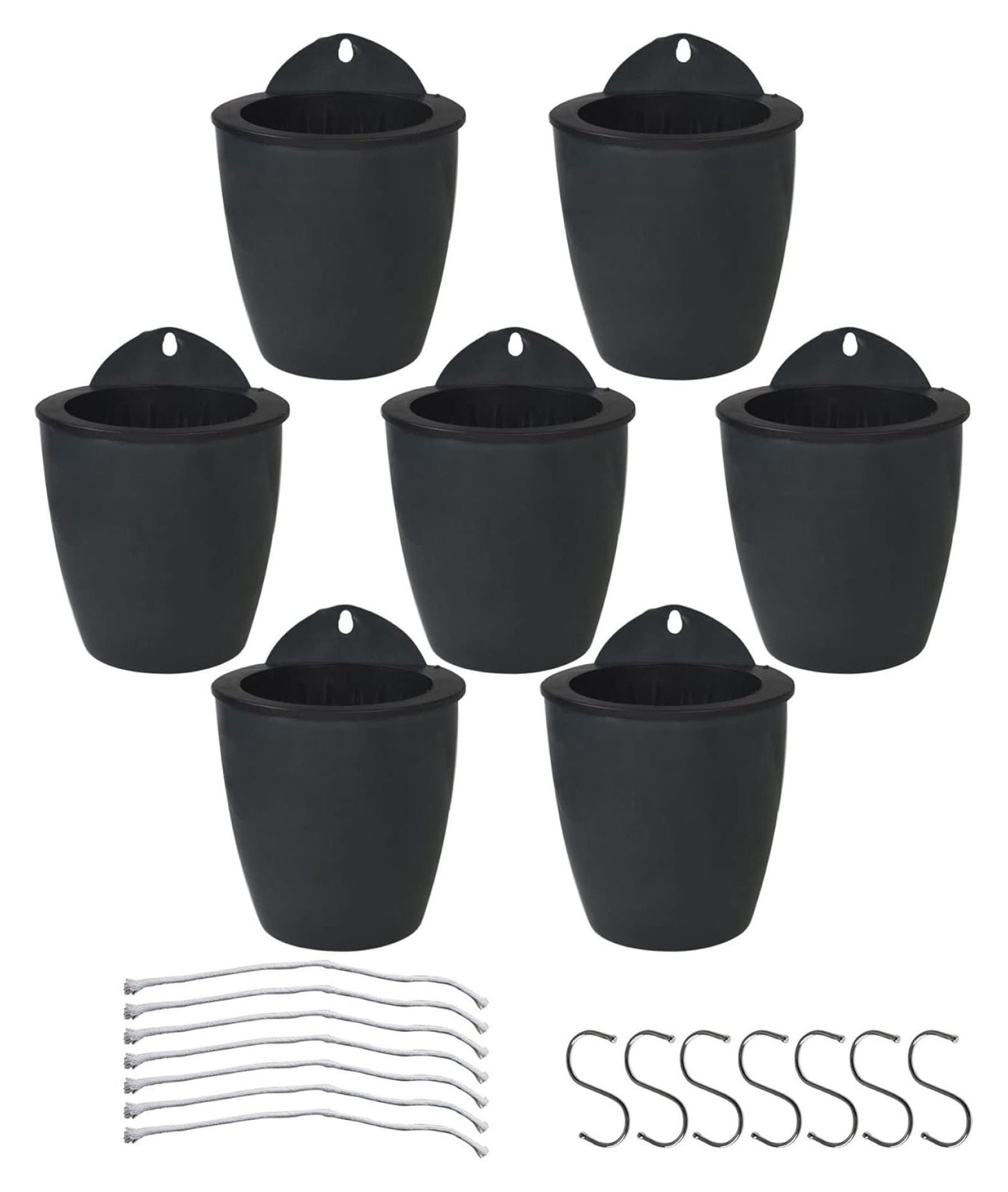 7 Packs Lazy Flower Pots Shelf Water Planter Pot of Walls Self Watering ...