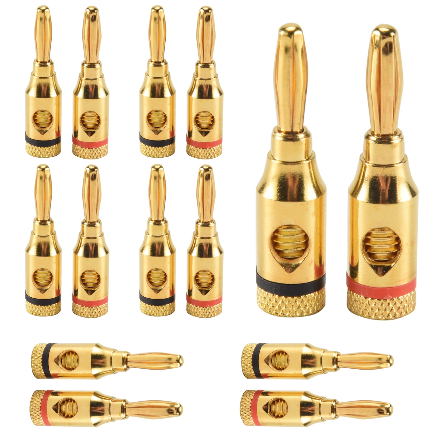 7 Pairs, Open Screw Banana Plugs for Speaker Cable - Walmart.com