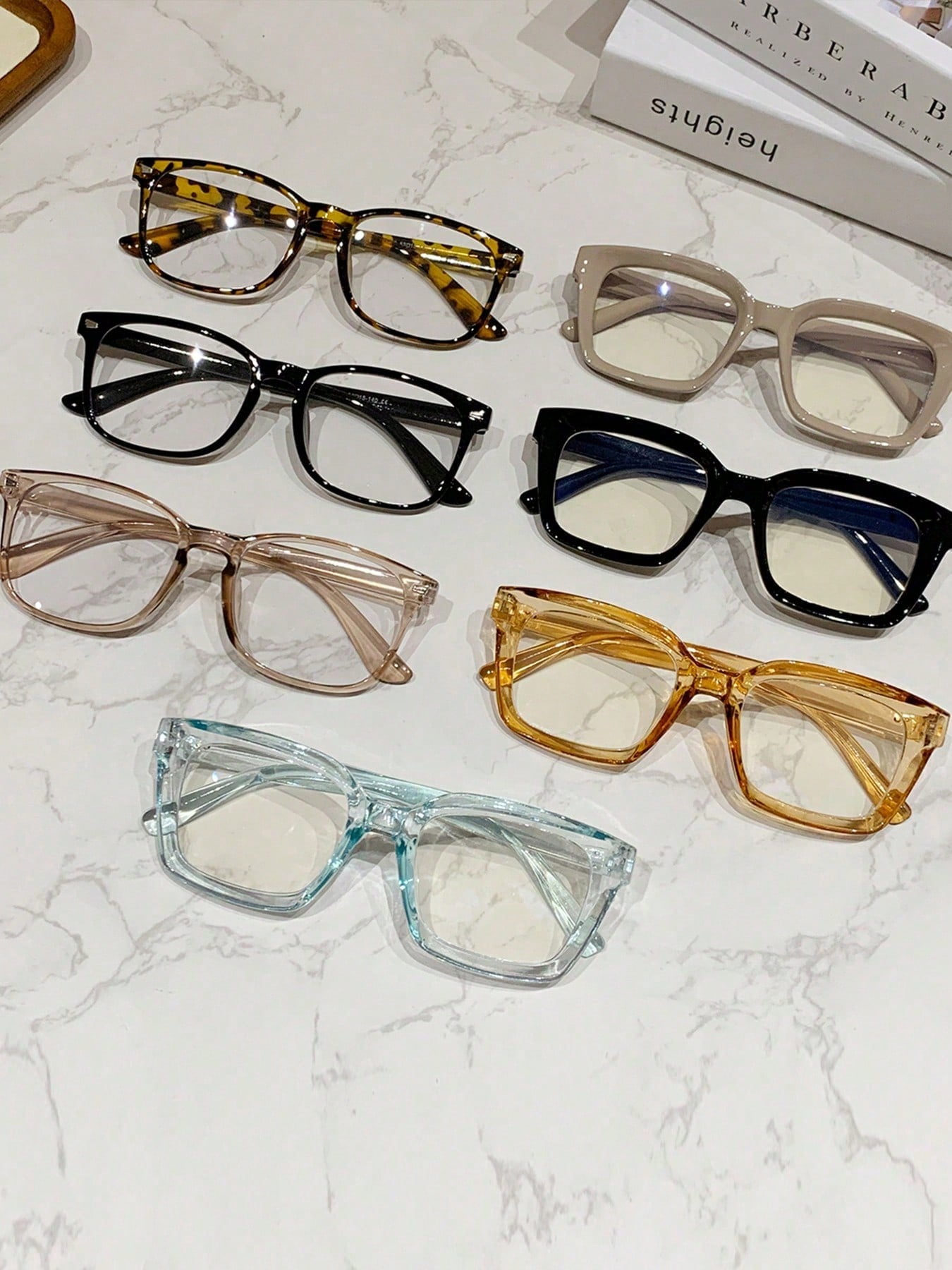 7 Pairs/Set Blue Light Glasses, Multi - Colored/Y2K Jelly - Colored ...