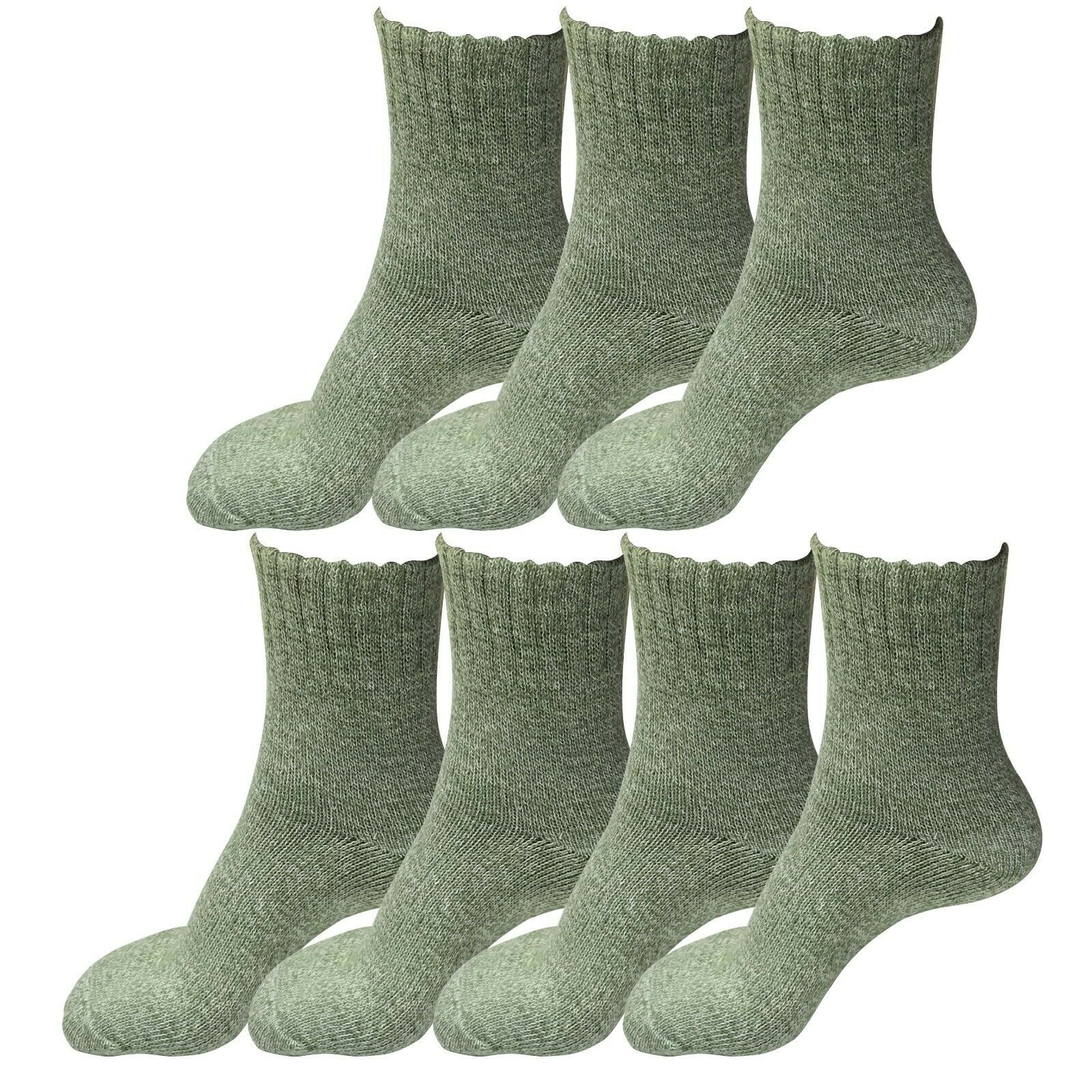 7 Pairs Womens Winter Casual Wool Blend Thick Knit Thermal Warm Crew ...