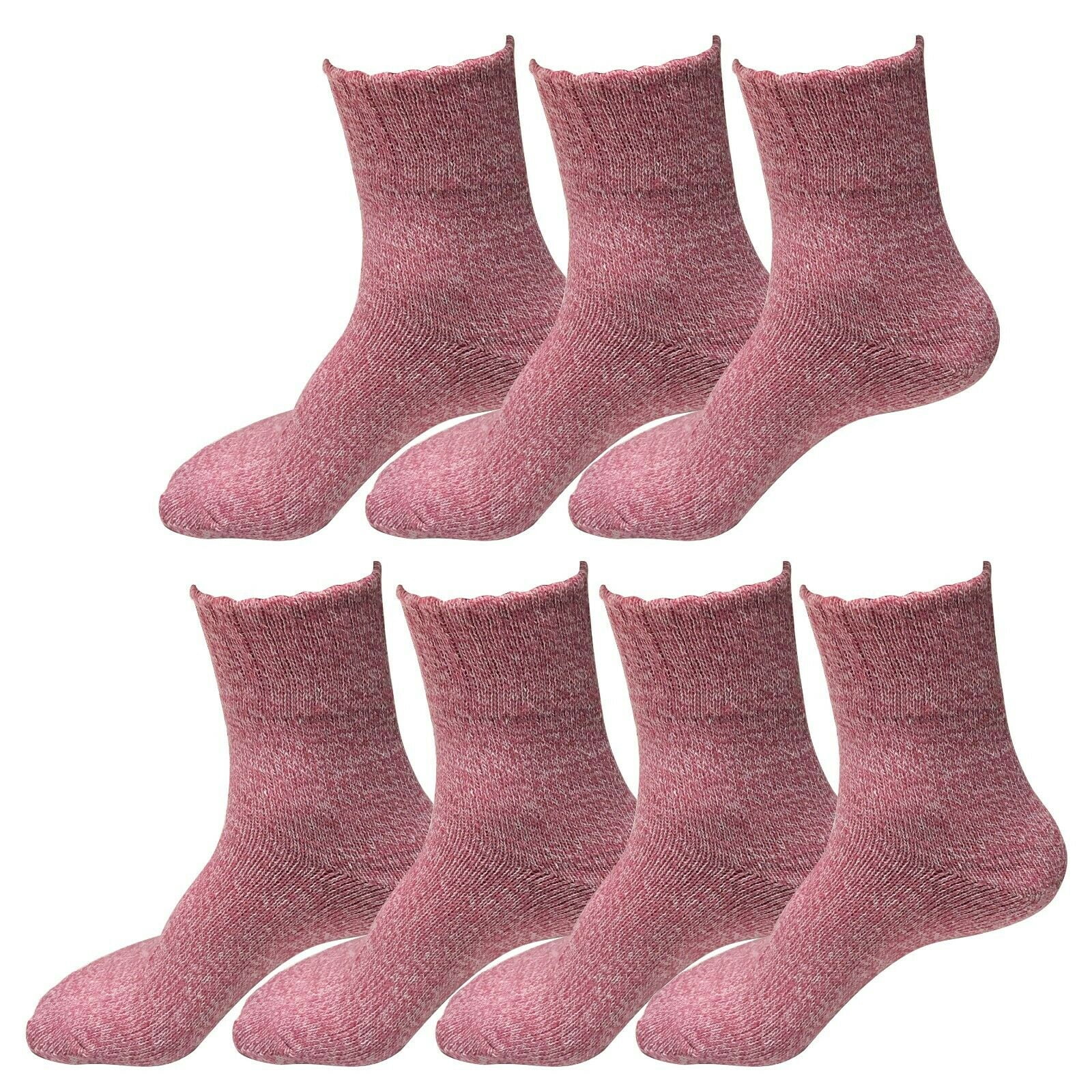 7 Pairs Womens Winter Casual Wool Blend Thick Knit Thermal Warm Crew ...