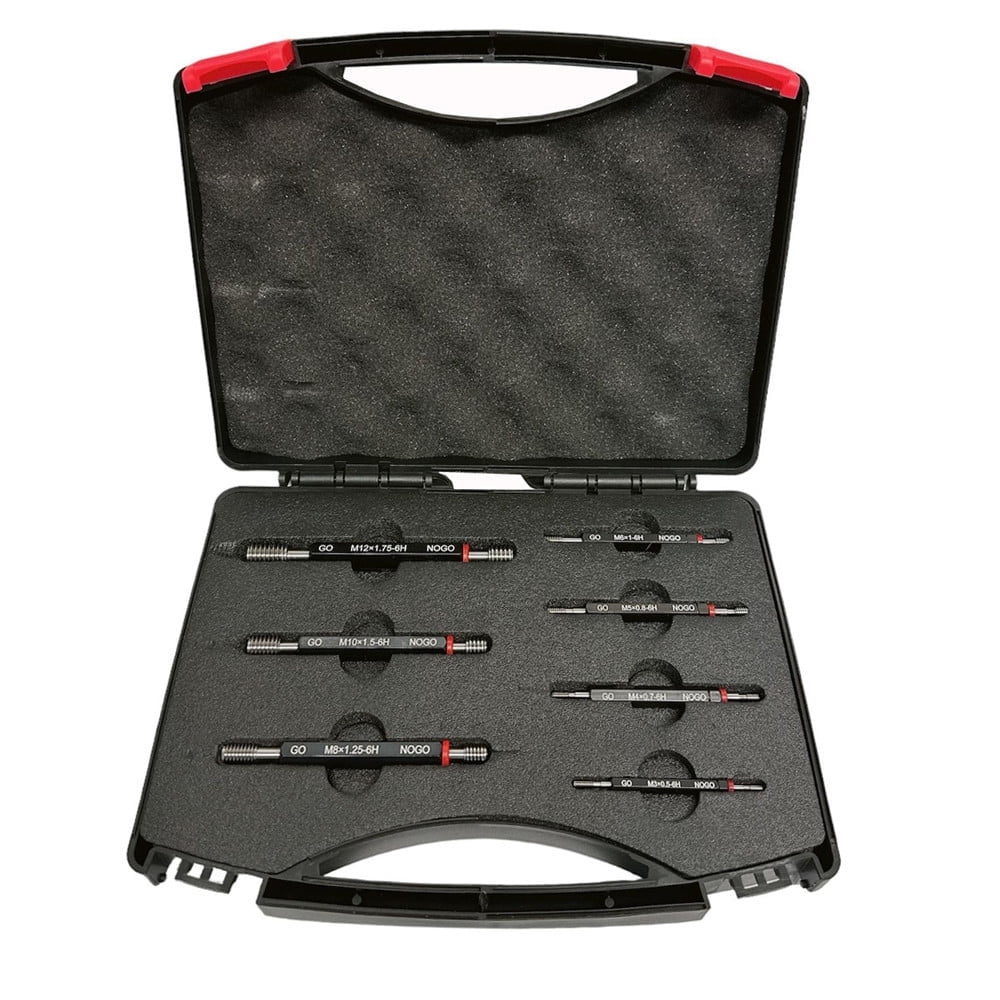 7 Pc H6 Metric Thread Plug Gage Set Go-NoGo X Tolerance Gauge Plug ...