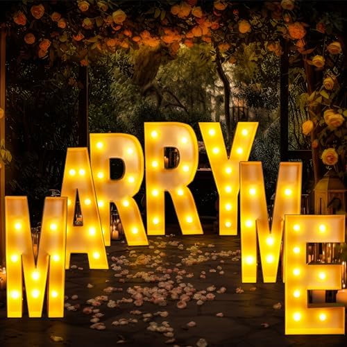 7 Pcs 3 ft Tall Marry Me Large Light up Letter Sign Marry Me Marquee ...