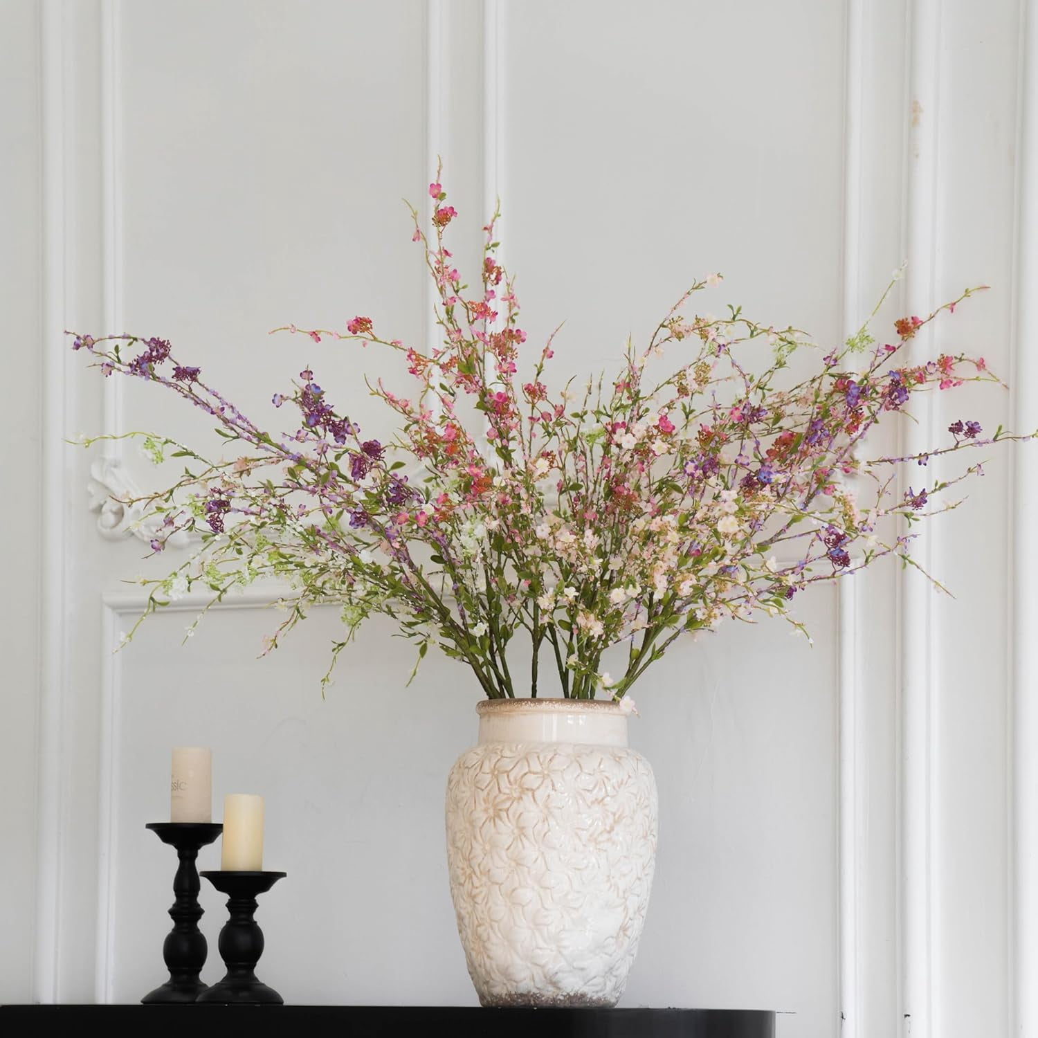 7 Pcs 45Inch Fake Flowers Home Decor, Artificial Spring Greenery Faux ...