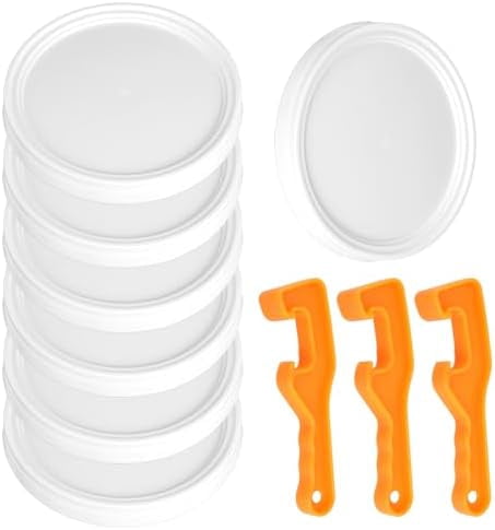 7 Pcs 5 Gallon Plastic Bucket Lids White Leak Proof Seal Lids with 3 ...