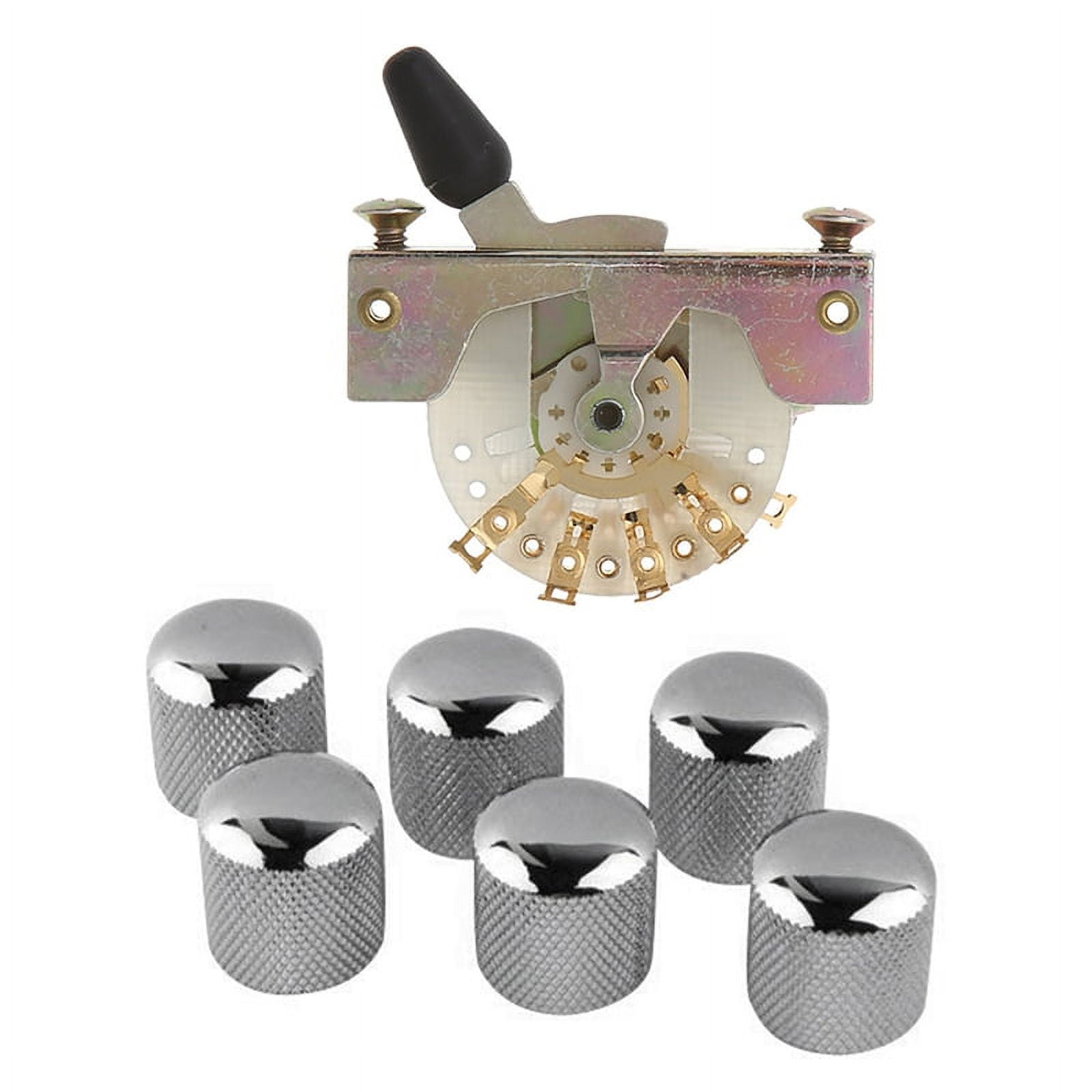 7 Pcs :6 Pcs Electric Guitar Bass Volume Knob Chord Cap & 1 Pcs 5 Way ...