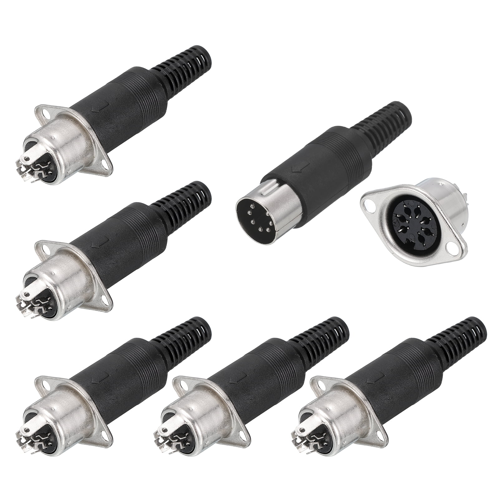 12 Pcs 7-Pin DIN Male Plug Connector+Female Adapter Recessed Socket ...