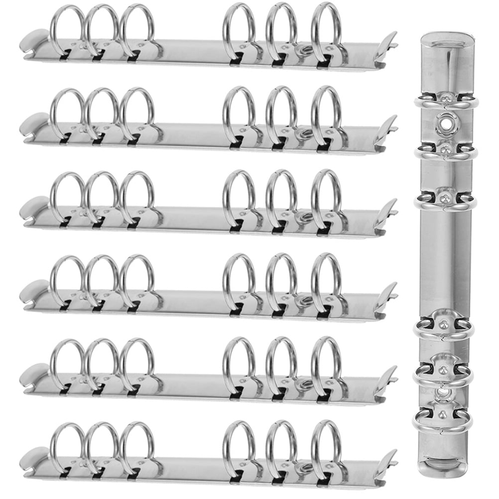 7 Pcs 6 Ring Binder Inserts Photo Album Stand Refillable Silver ...