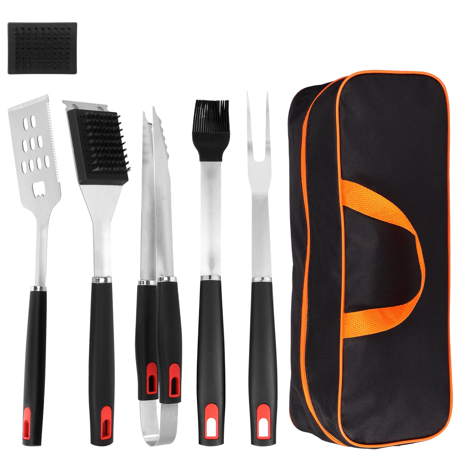 7 Pcs BBQ Tool Set Complete Barbecue Tool Set with Storage Bag Portable ...