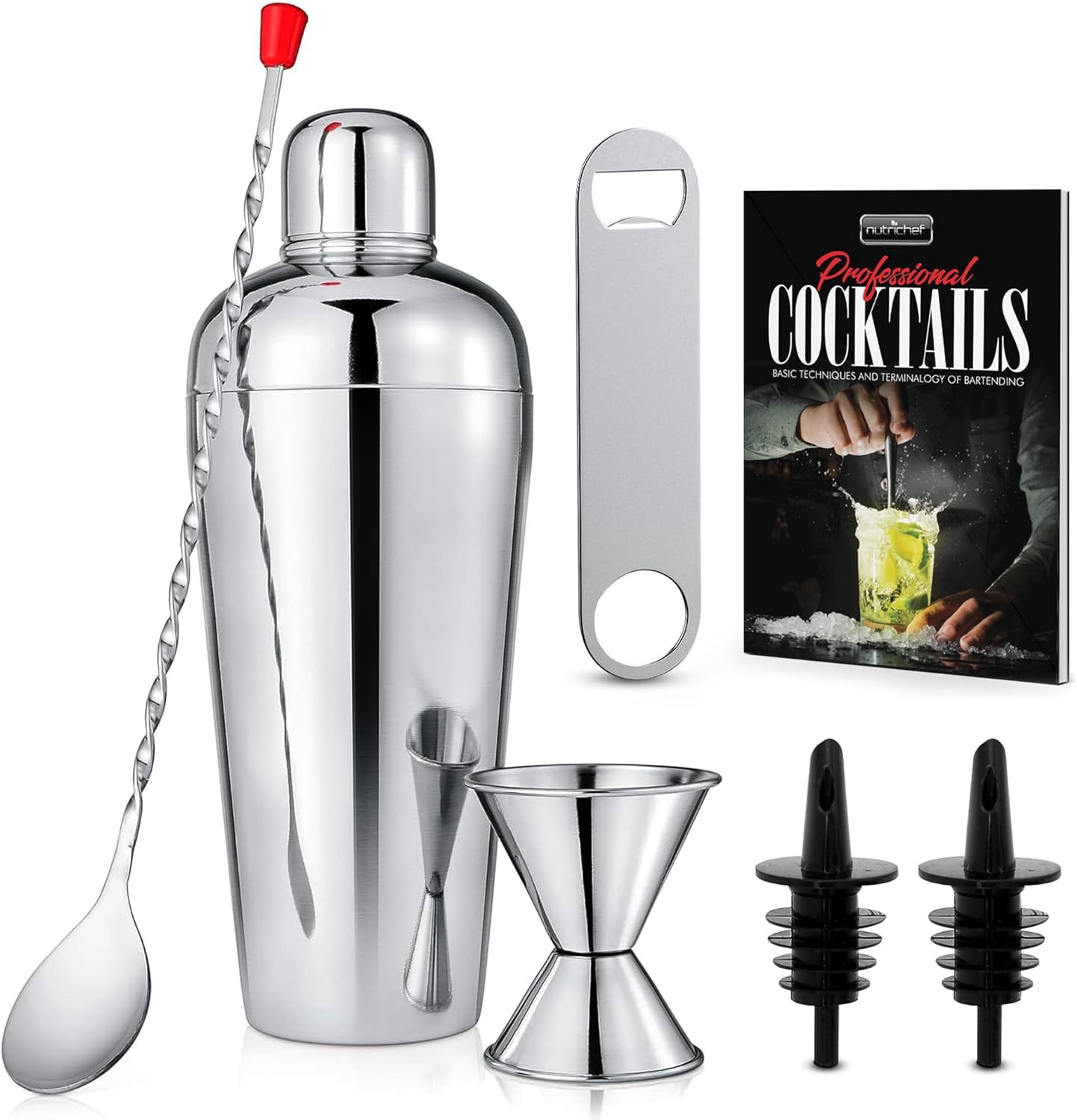 7 Pcs. Bartender Set, Multi-Piece Cocktail Shaker Set Mixer with ...