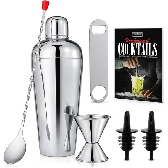 7 Pcs. Bartender Set, Multi-Piece Cocktail Shaker Set Mixer with ...