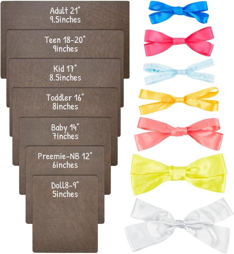 7 Pcs Bow Maker Templates 7 Sizes Headwrap Boards Wood Bow Tie Boards ...