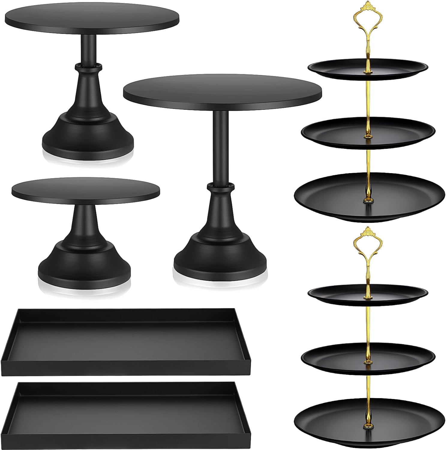 7 Pcs Cake Stand Set Metal Cupcake Holder Dessert Table Display Cupcake ...
