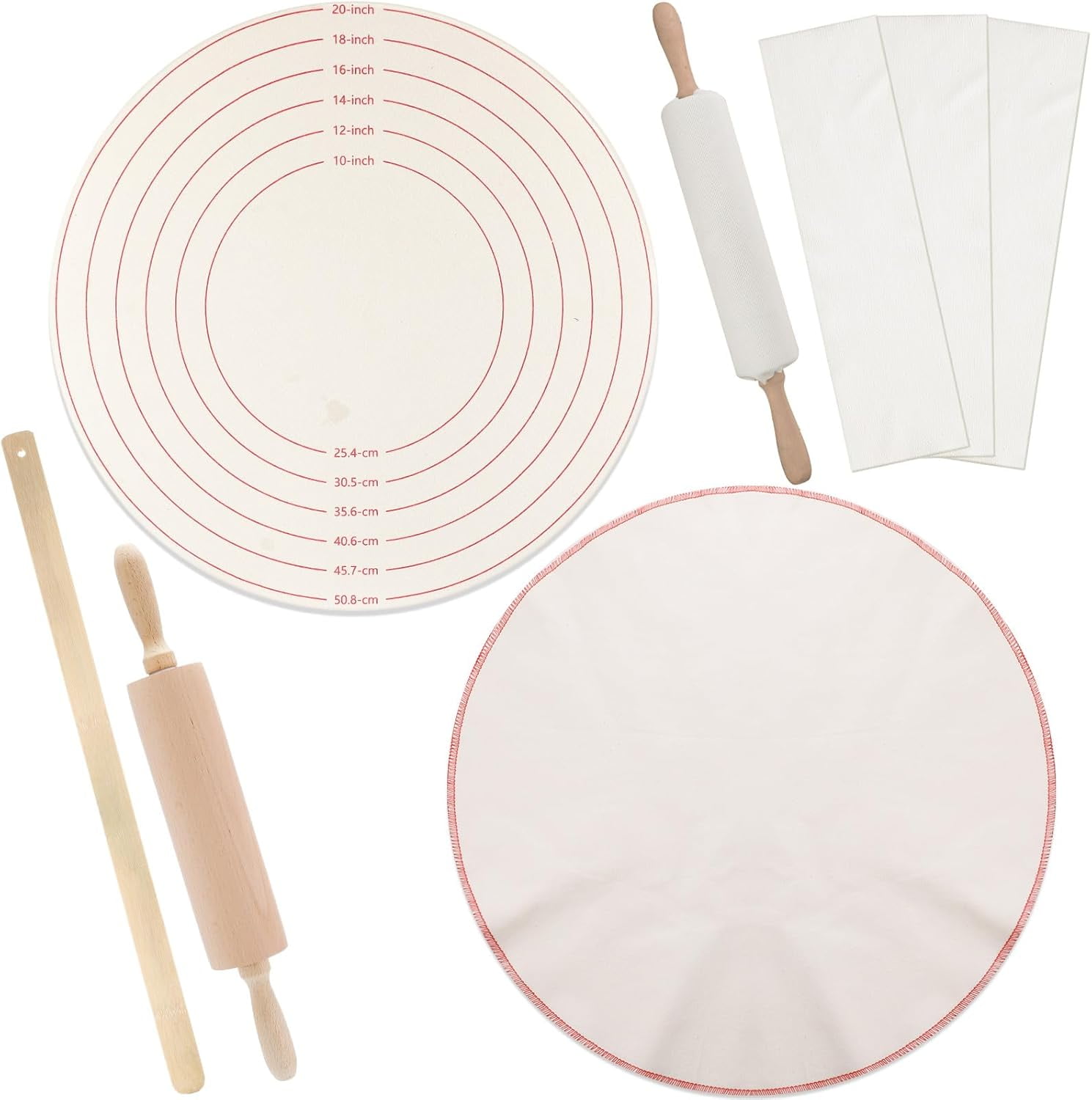 7 Pcs Christmas Traditional Norwegian Lefse Making Kit, Wooden Turning ...