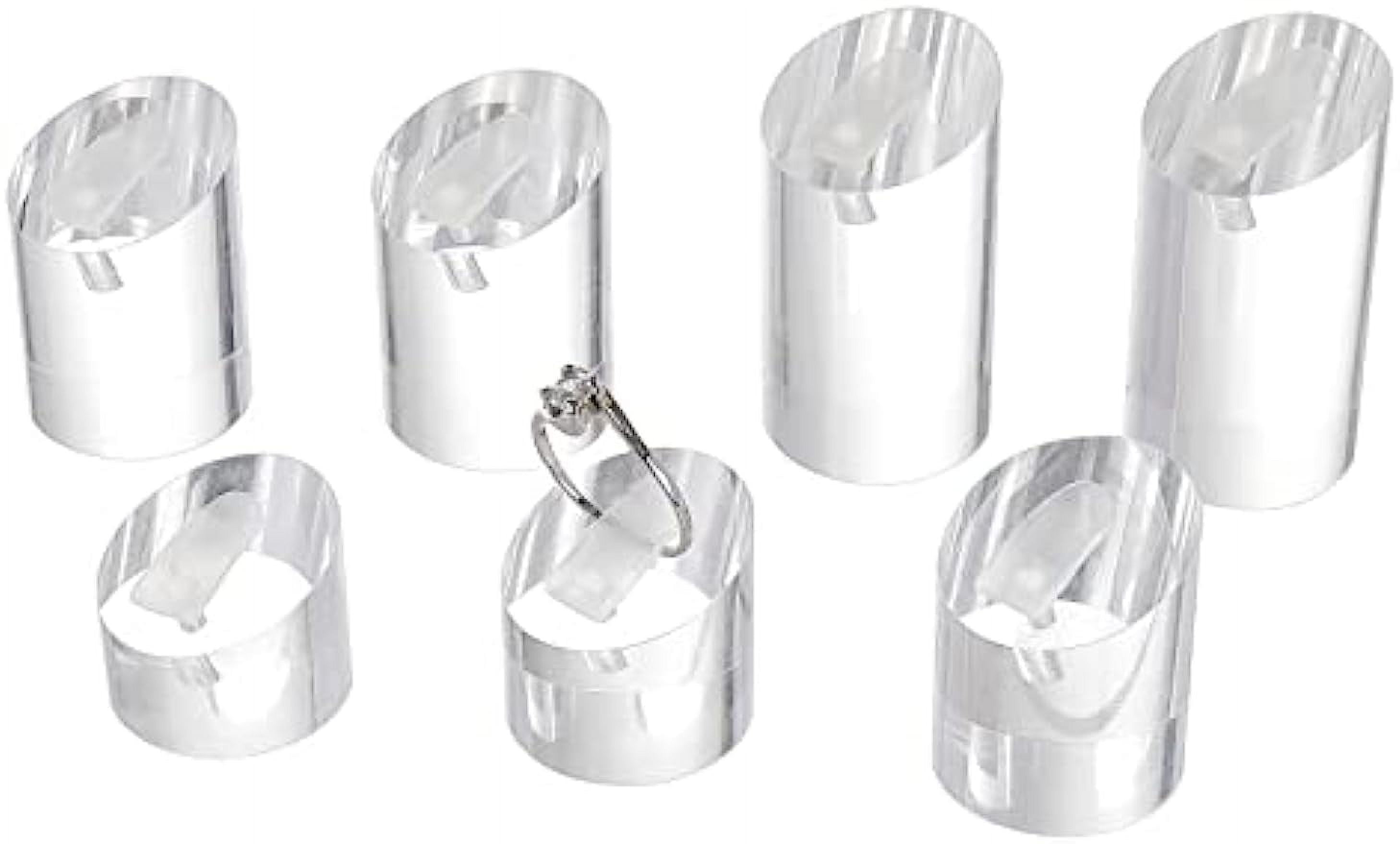 7 Pcs Clear Ring Display Stand 7 Heights 0.7~1.8 inch Column Ring ...